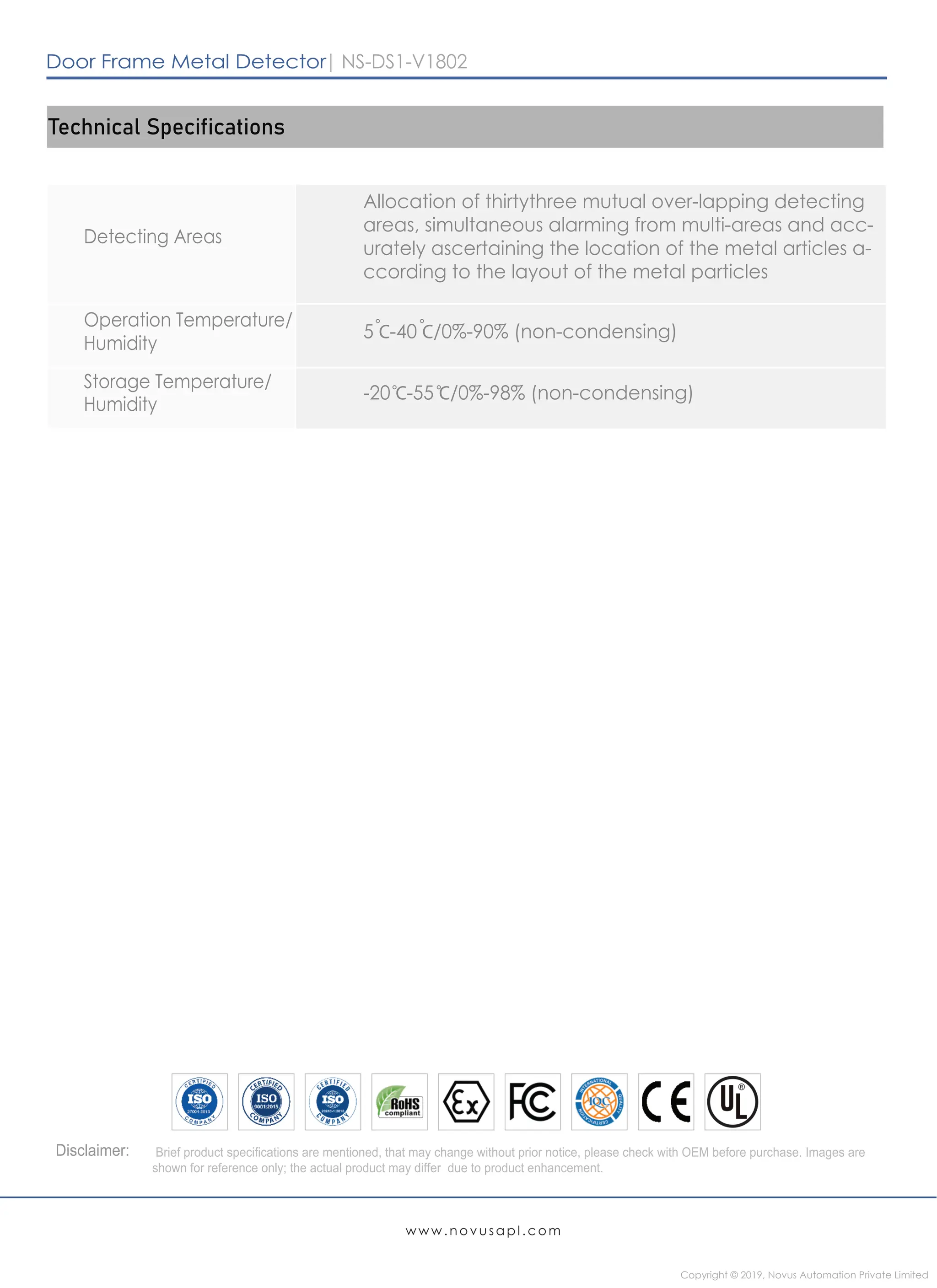 Door frame metal detector novus automation pvt ltd | PDF