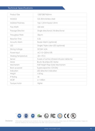 automatic flap barrier Entrance Management System | PDF