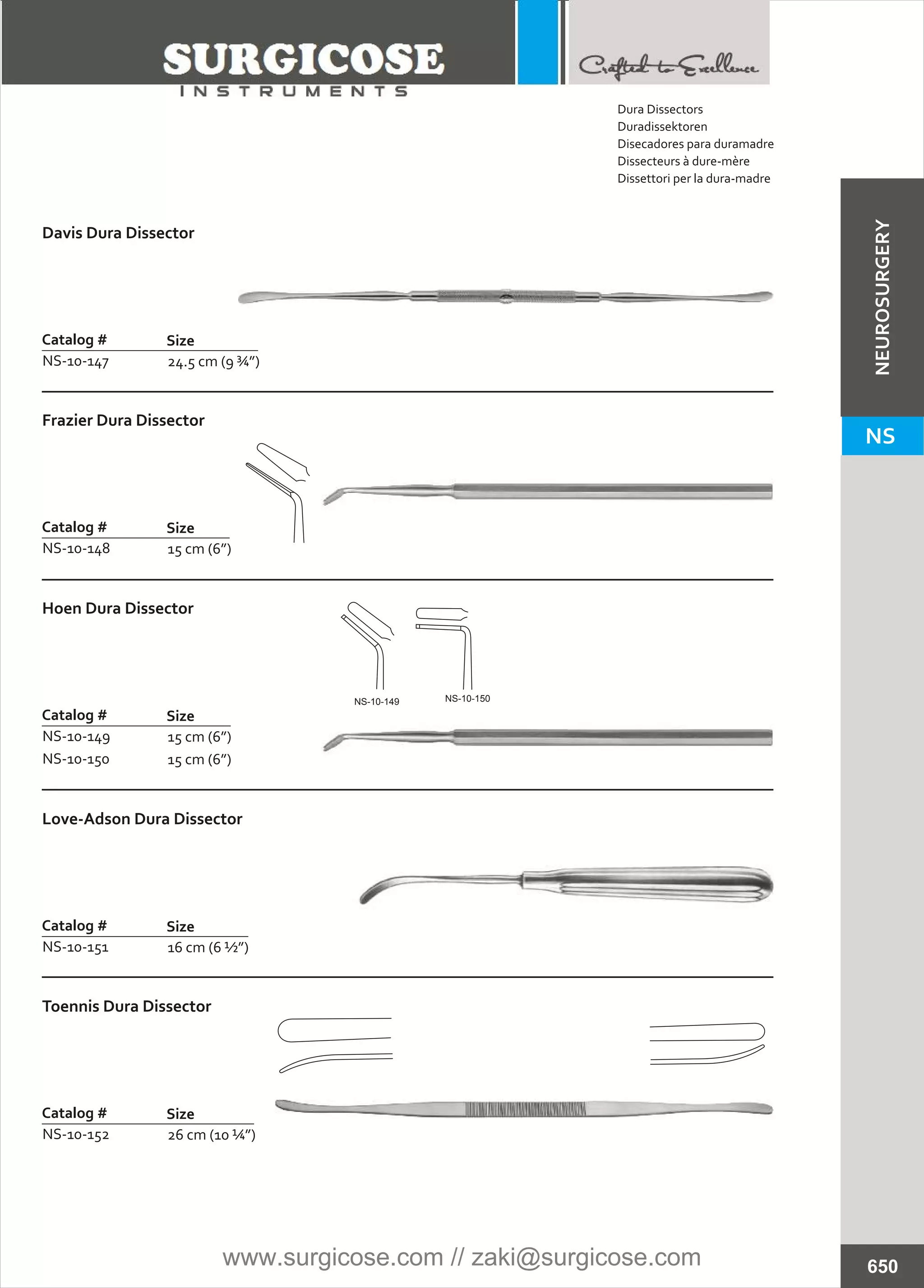 NEUROSURGERY INSTRUMENTS [SURGICOSE] | PDF