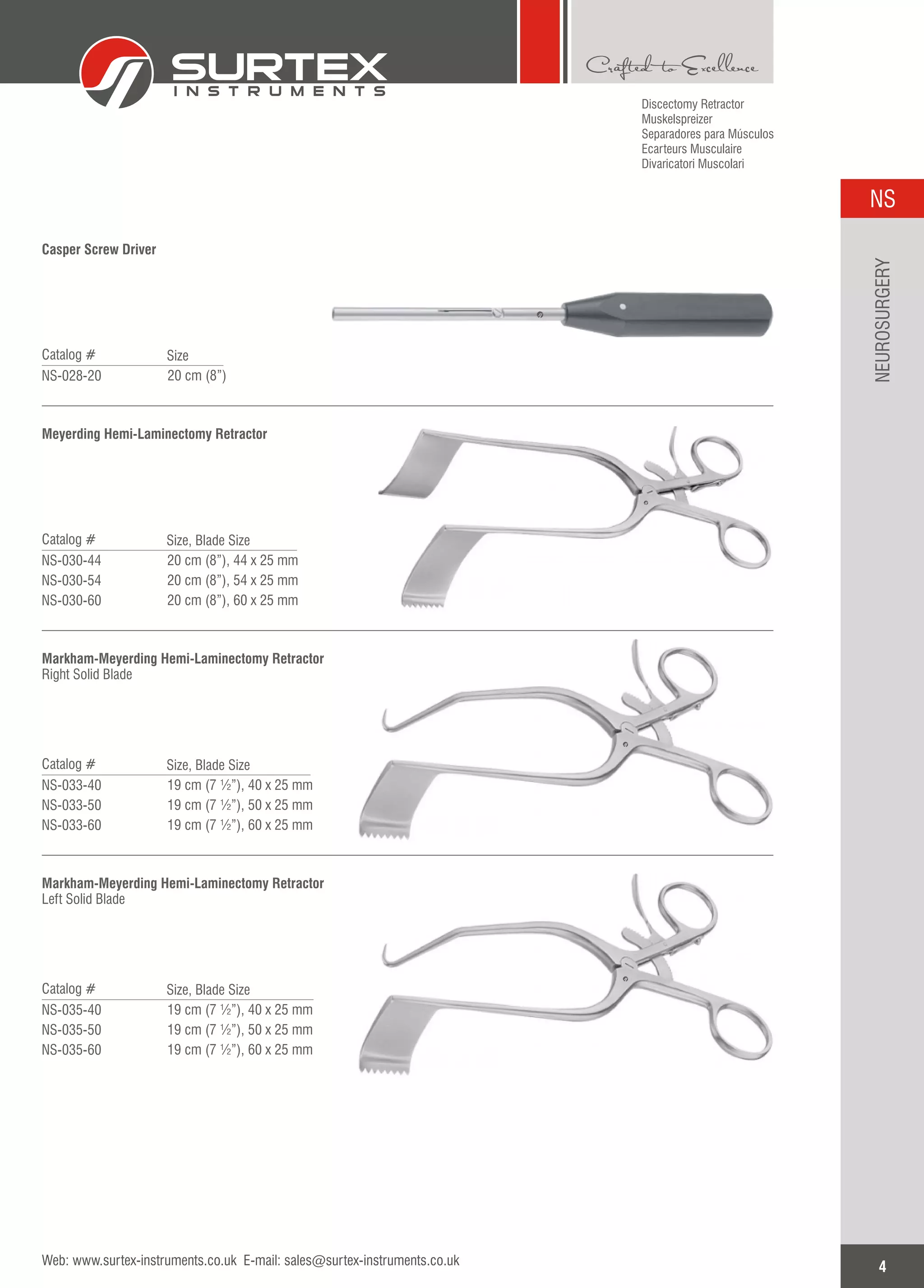 NEUROSURGERY INSTRUMENTS CATALOGUE | PDF