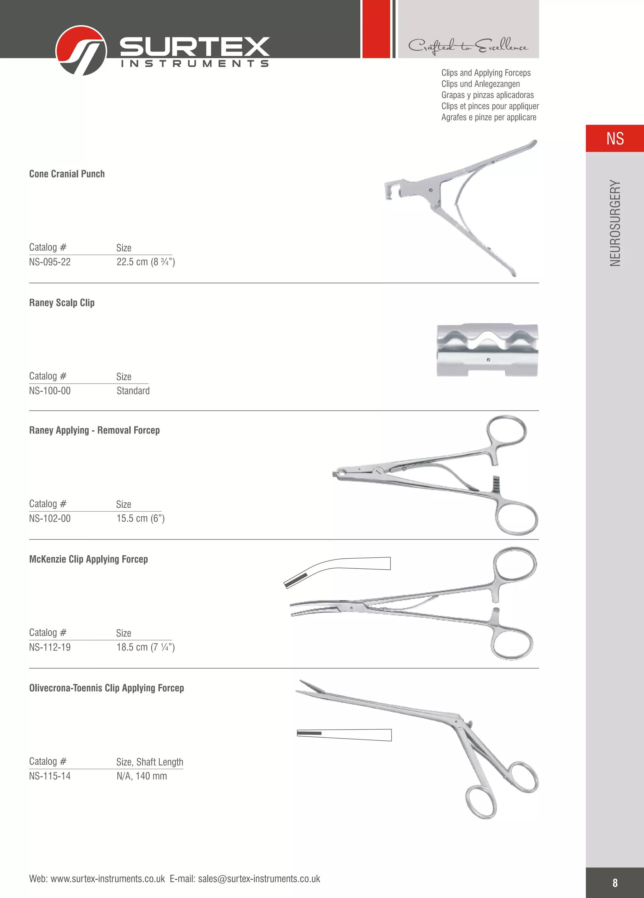 NEUROSURGERY INSTRUMENTS CATALOGUE | PDF