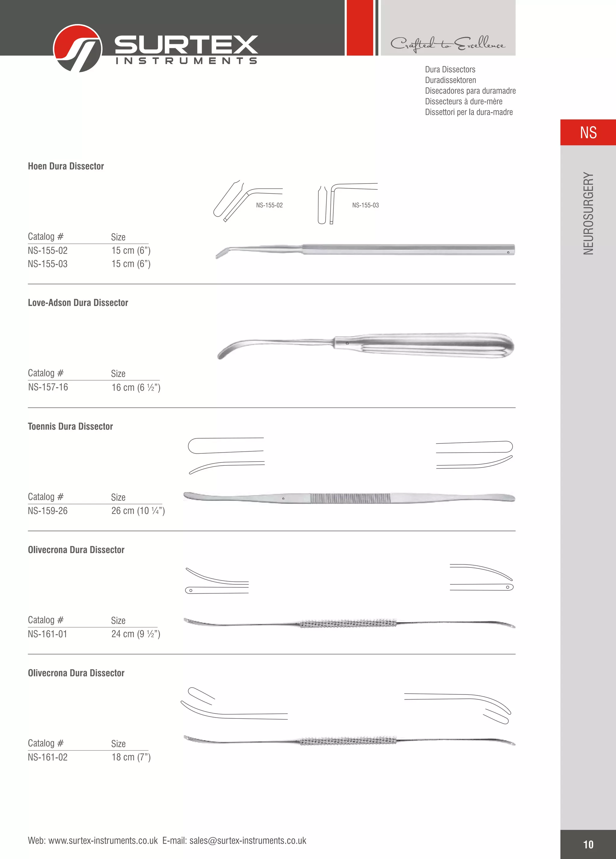 NEUROSURGERY INSTRUMENTS CATALOGUE | PDF