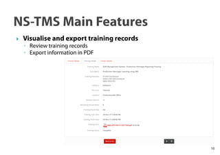 NS-TMS - Training Management Database | PDF