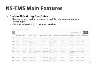 NS-TMS - Training Management Database | PDF