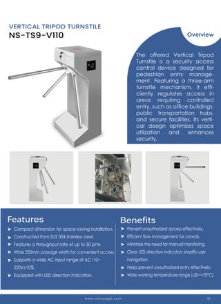 Vertical tripod turnstile Entrance Management System | PDF