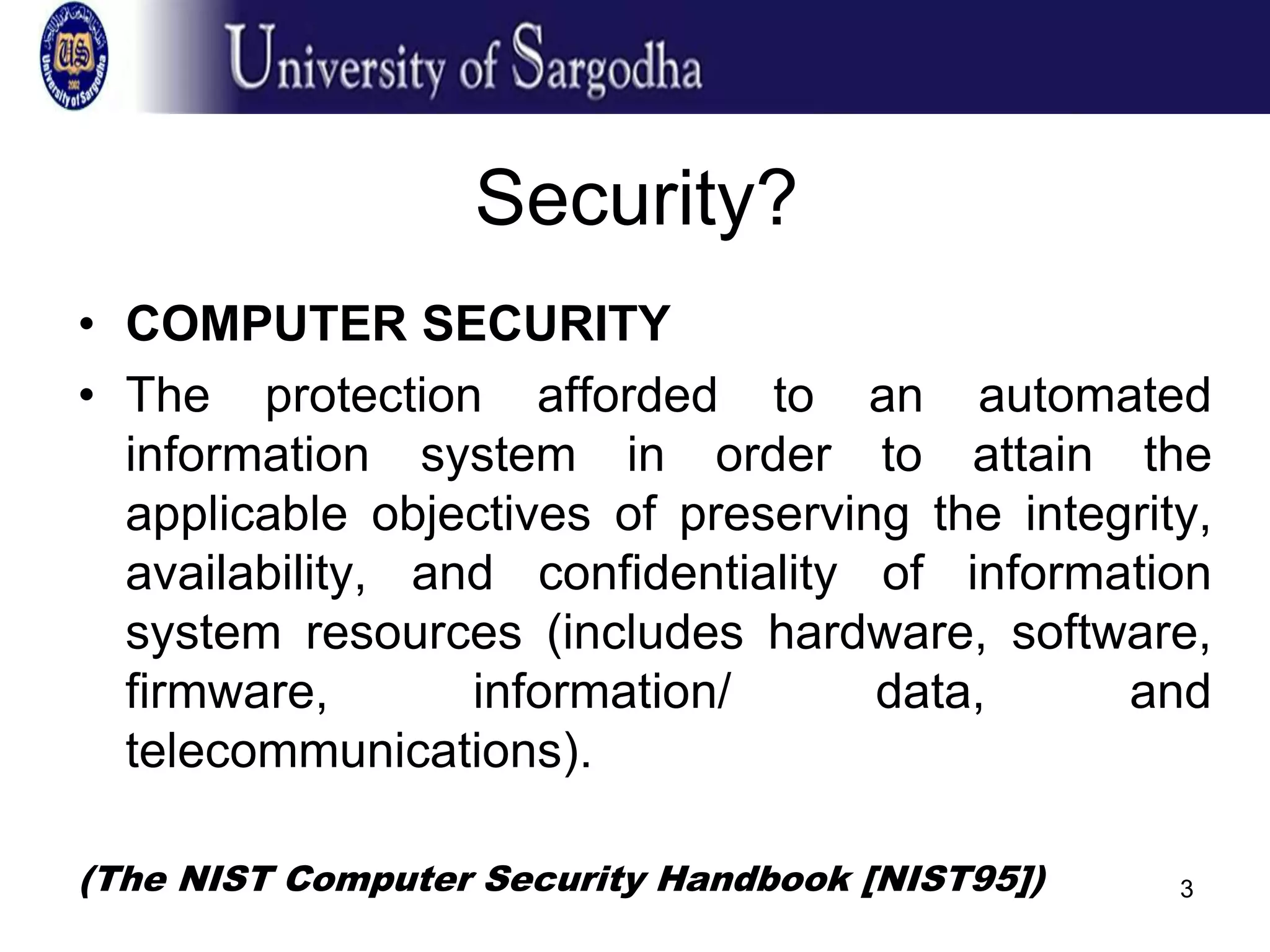 Chapter 1: Overview of Network Security | PPTX