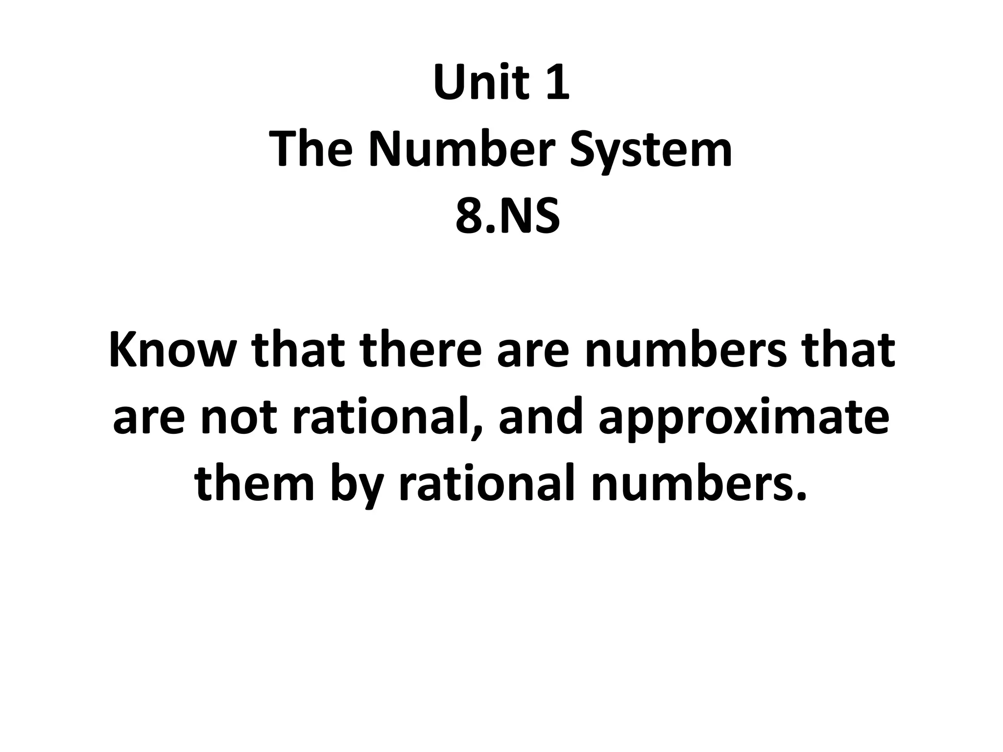NS1: Rational and Irrational numbers | PPTX