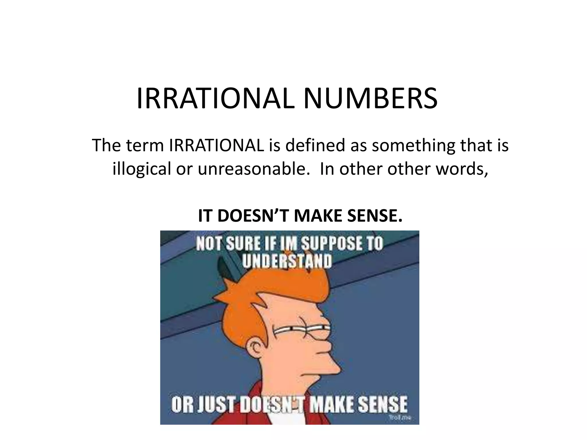 NS1: Rational and Irrational numbers | PPTX