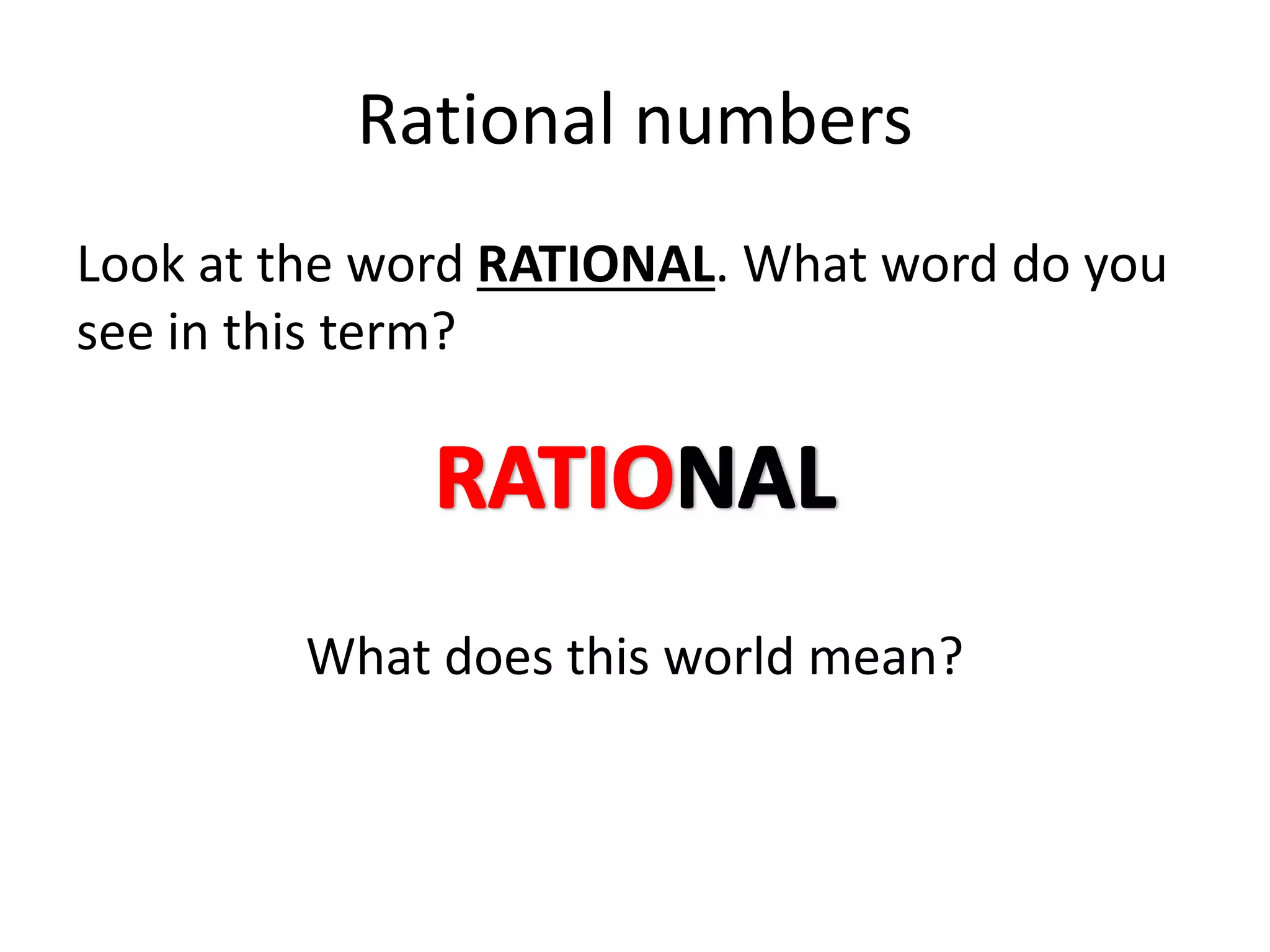 NS1: Rational and Irrational numbers | PPTX
