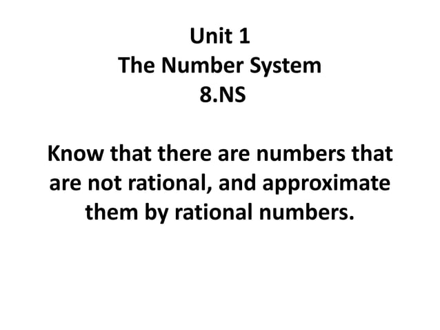 NS1: Rational and Irrational numbers | PPTX