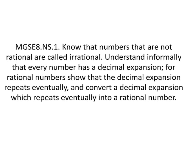 NS1: Rational and Irrational numbers | PPTX