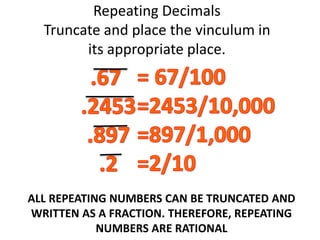 NS1: Rational and Irrational numbers | PPTX