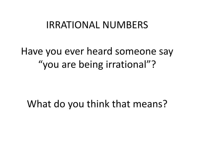 NS1: Rational and Irrational numbers | PPTX