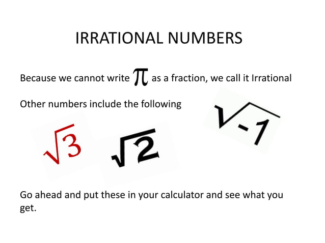 NS1: Rational and Irrational numbers | PPT