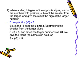 Ns 1.2 add-subtracting integers | PPT
