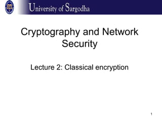 Classical Encryption | PPT | Information and Network Security | Computing