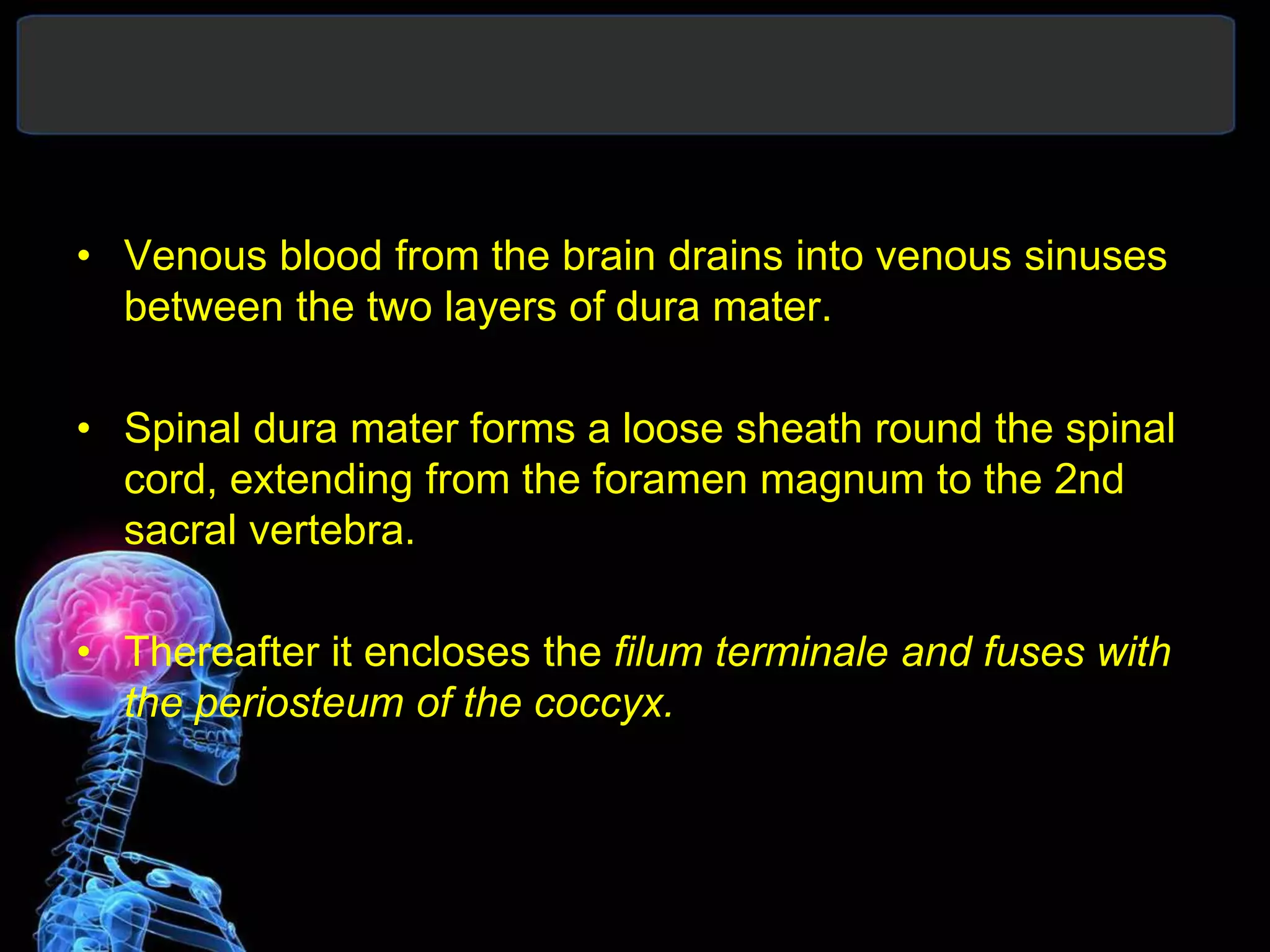Meninges, ventricles and cerebro spinal fluid | PPTX