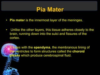 Meninges, ventricles and cerebro spinal fluid | PPTX