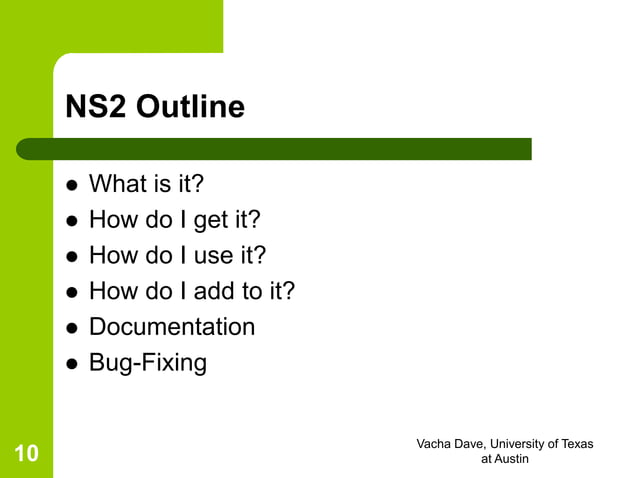 NS2 Overview - Network Simulator Tutorial | PPT