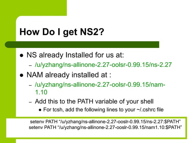 NS2 Overview - Network Simulator Tutorial | PPT