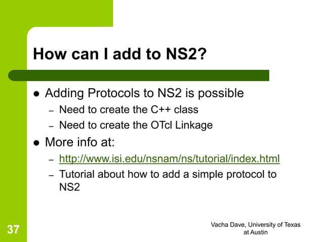 Ns2 Overview Network Simulator Tutorial Ppt