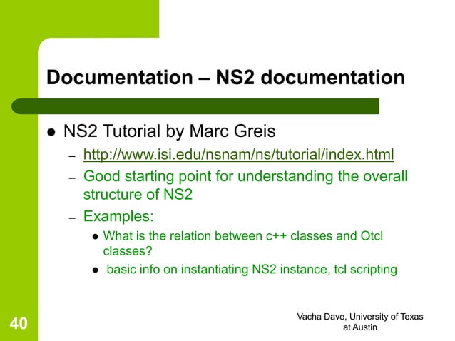 Ns2 Overview Network Simulator Tutorial Ppt