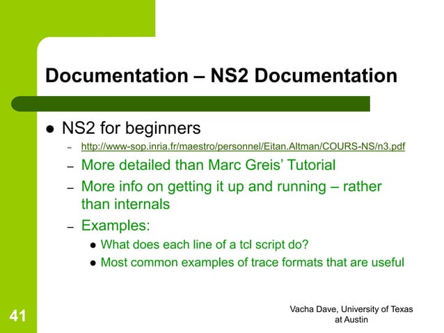 NS2 Overview - Network Simulator Tutorial | PPT