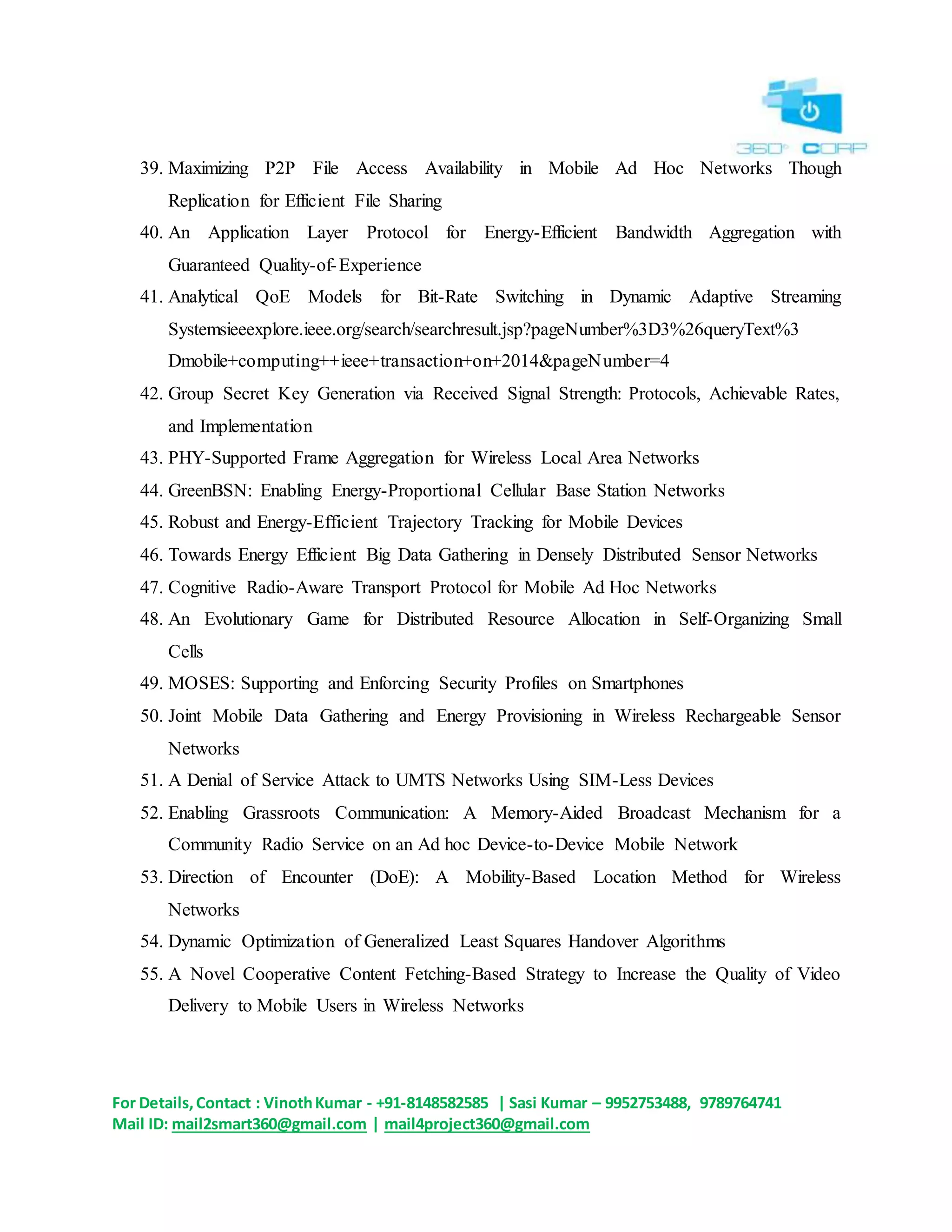 NS2 IEEE M.E/M.Tech PROJECTS 2014-15 | PDF
