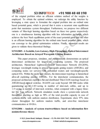 Ns2 2015 2016 ieee project list-(v)_with abstract(S3 Infotech:9884848198) | PDF