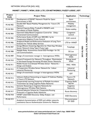 Pantech Ns2 projects 2017 18 | PDF