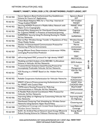 Pantech Ns2 projects 2017 18 | PDF