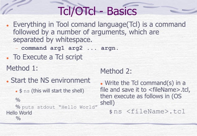 Ns2: Introduction - Part I | PPT