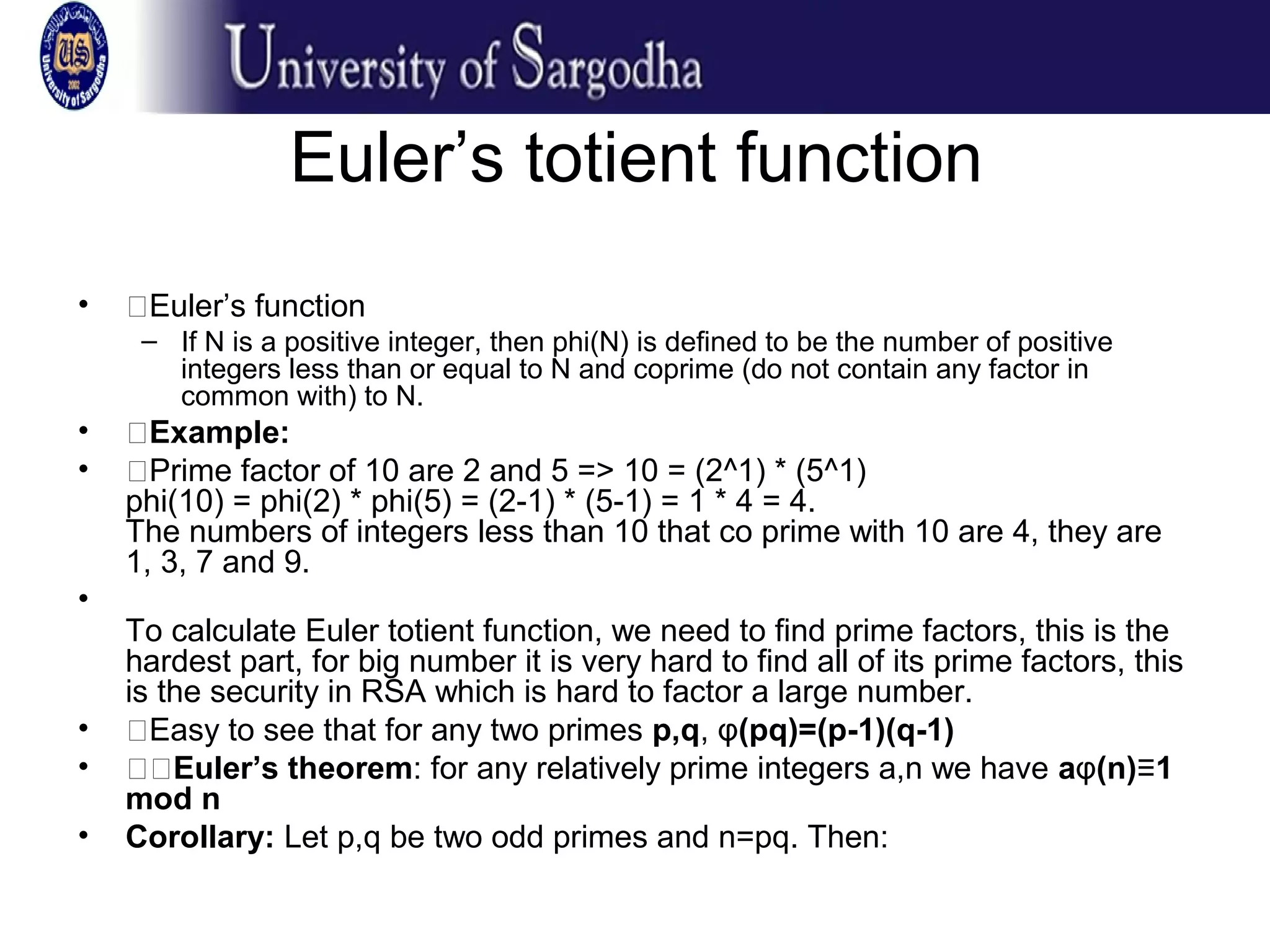 Public key cryptography and RSA | PPT