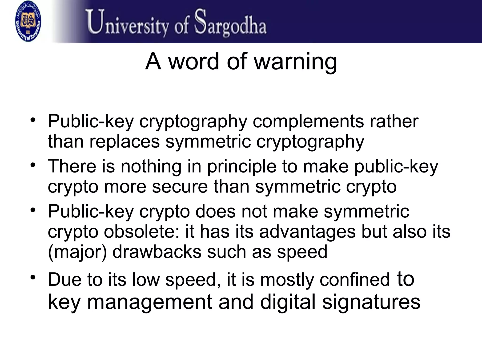 Public key cryptography and RSA | PPT
