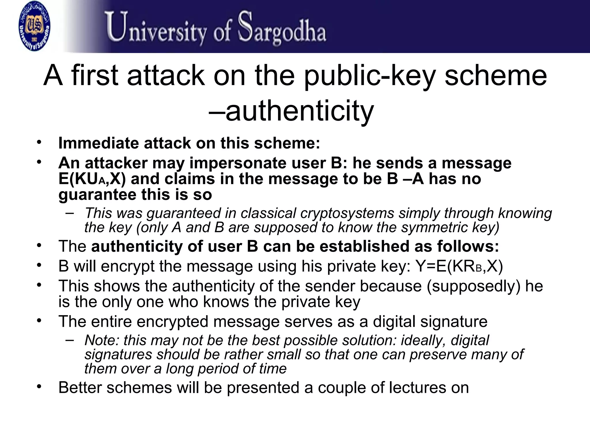 Public key cryptography and RSA | PPT | Information and Network ...