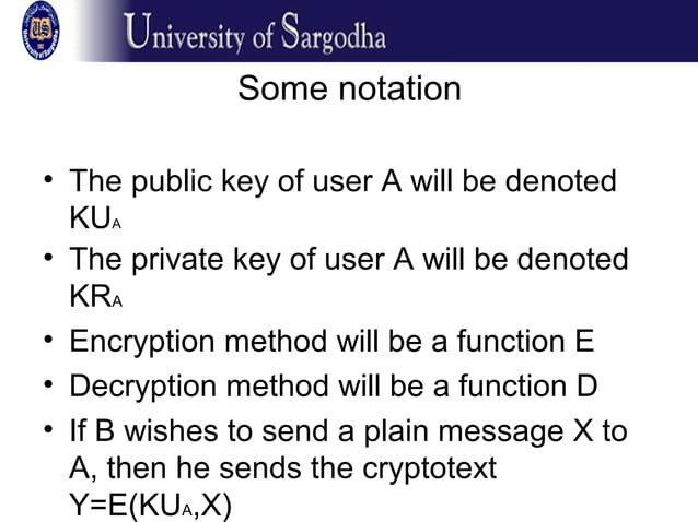 Public key cryptography and RSA | PPT | Information and Network Security | Computing