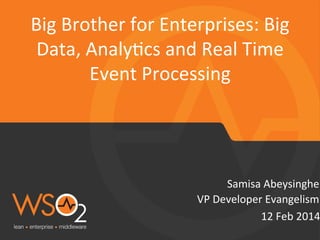 Big Data, Analytics and Real Time Event Processing | PPT