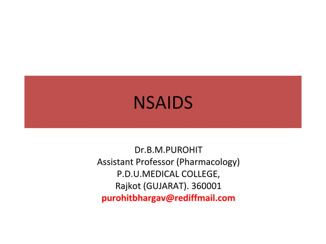 NSAIDS | PPT | Brain and Nervous System Disorders | Diseases and Conditions
