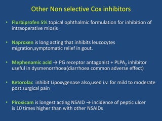 Non Steroidal Anti-inflammatory drugs | PPTX