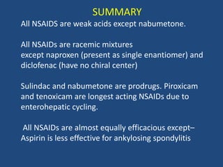 Non Steroidal Anti-inflammatory drugs | PPTX