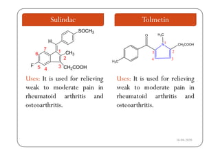 Non-Steroidal Anti-inflammatory Drugs (NSAID)-Medicinal Chemistry | PDF