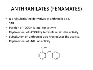 Presentation on Non Steroidal Anti-inflammatory Agents | PPTX