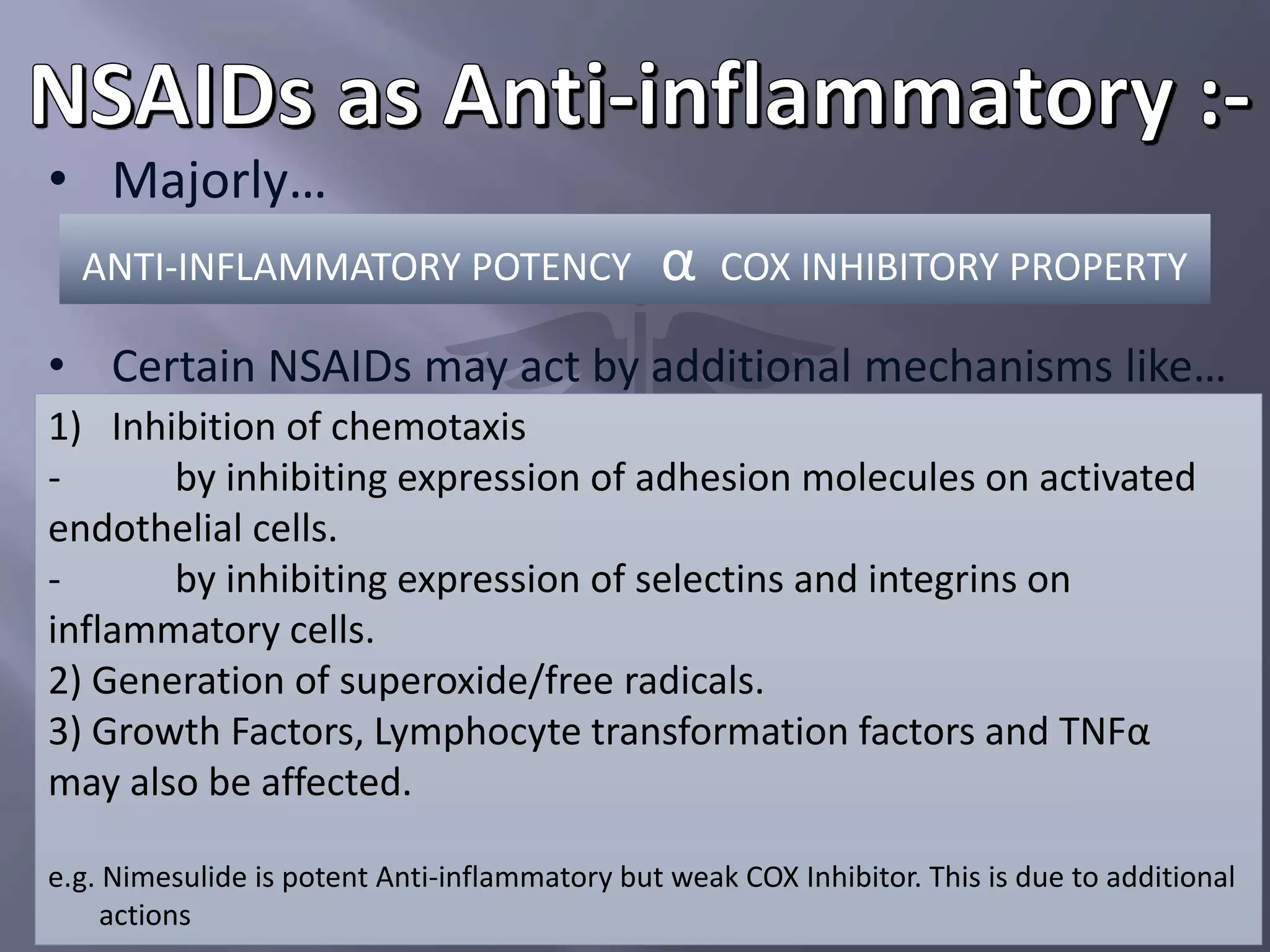 NSAIDs Pathophysiology | PPTX | Blood Disorders | Diseases and Conditions