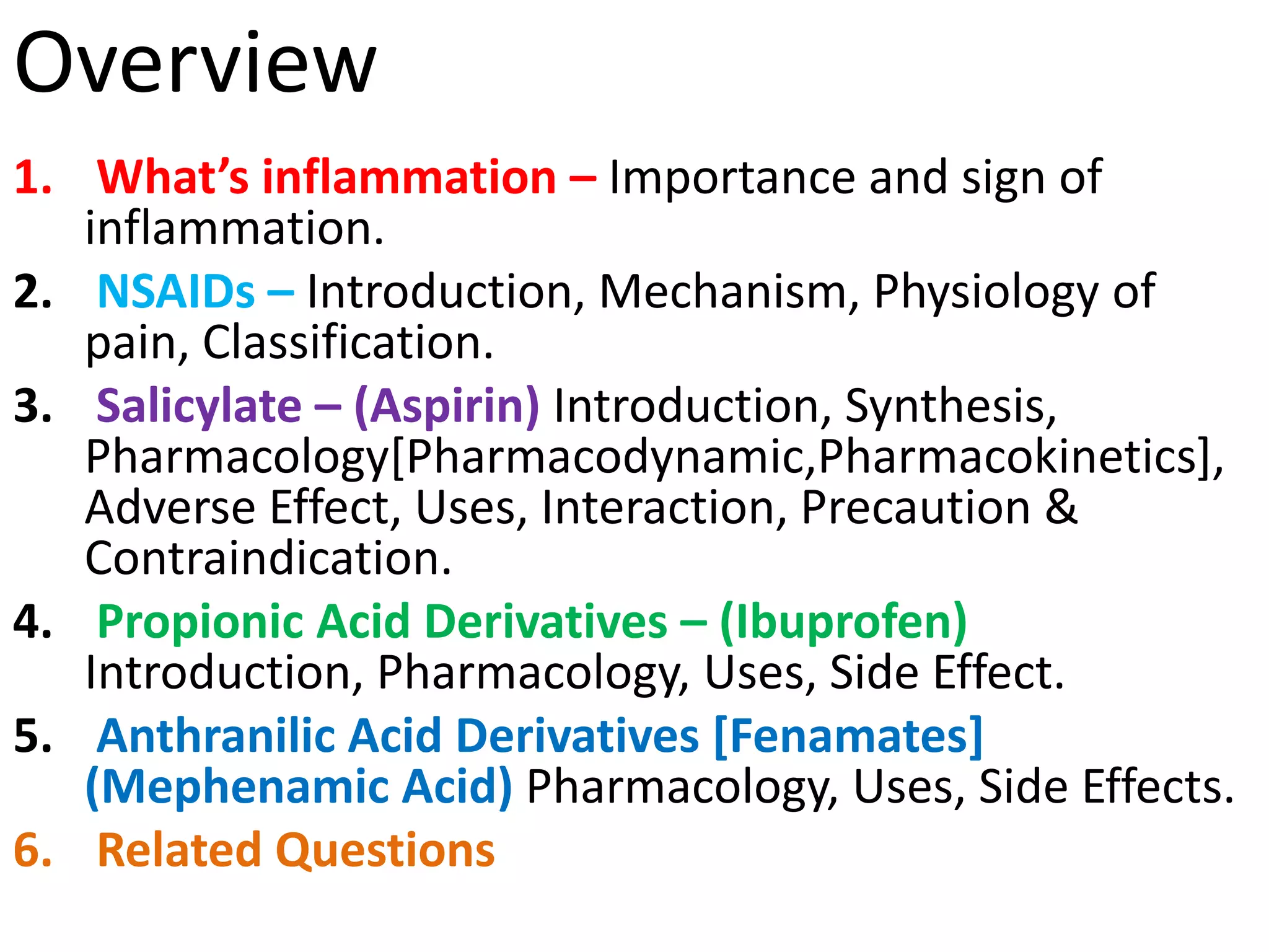 NonSteroidal Anti-Inflammatory Drugs (NSAIDs) | PPTX