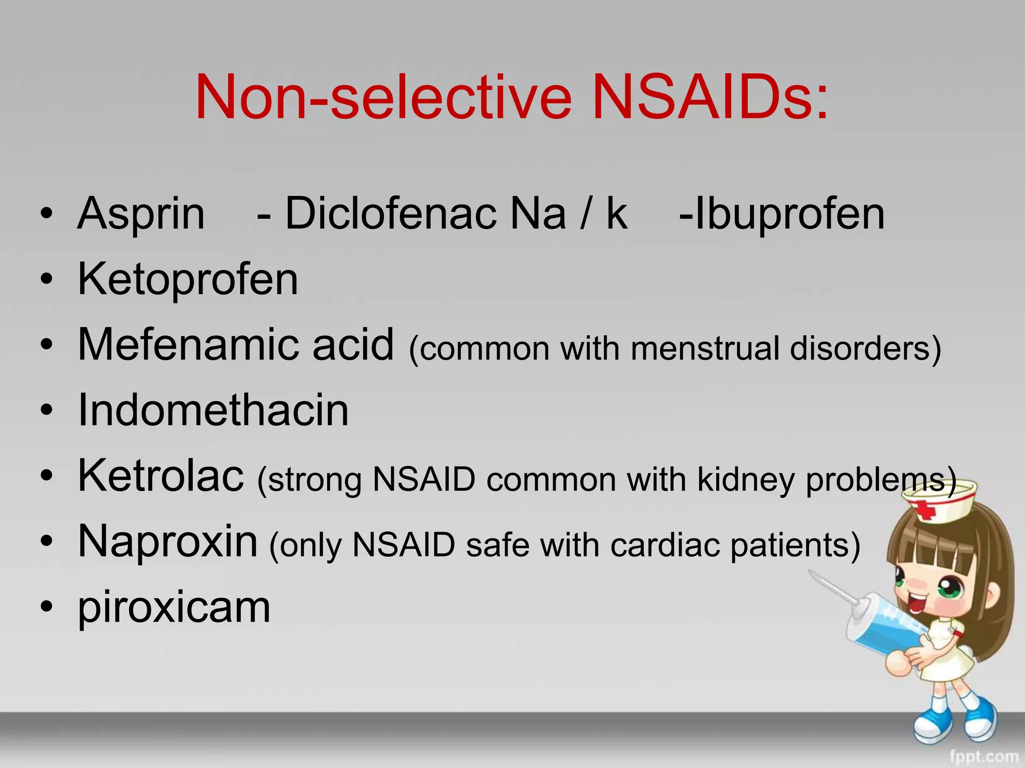 non-steroidal anti-inflammatory drugs (NSAIDs) | PPT