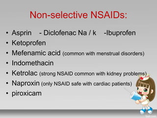 non-steroidal anti-inflammatory drugs (NSAIDs) | PPT