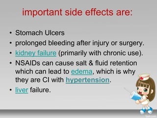 non-steroidal anti-inflammatory drugs (NSAIDs) | PPT