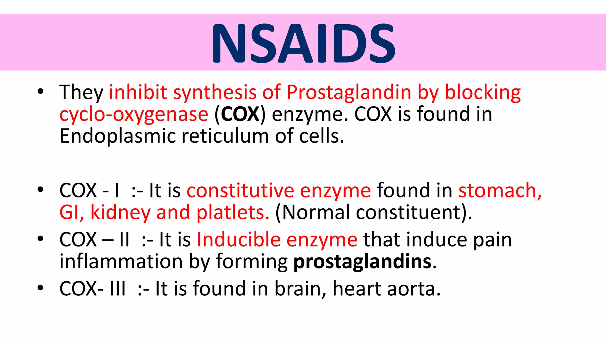 NSAID's.pptx | Digestive Disorders | Diseases and Conditions