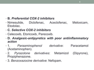 Nonsteroidal anti inflammatory drugs (NSAIDS) | PPTX | Digestive ...