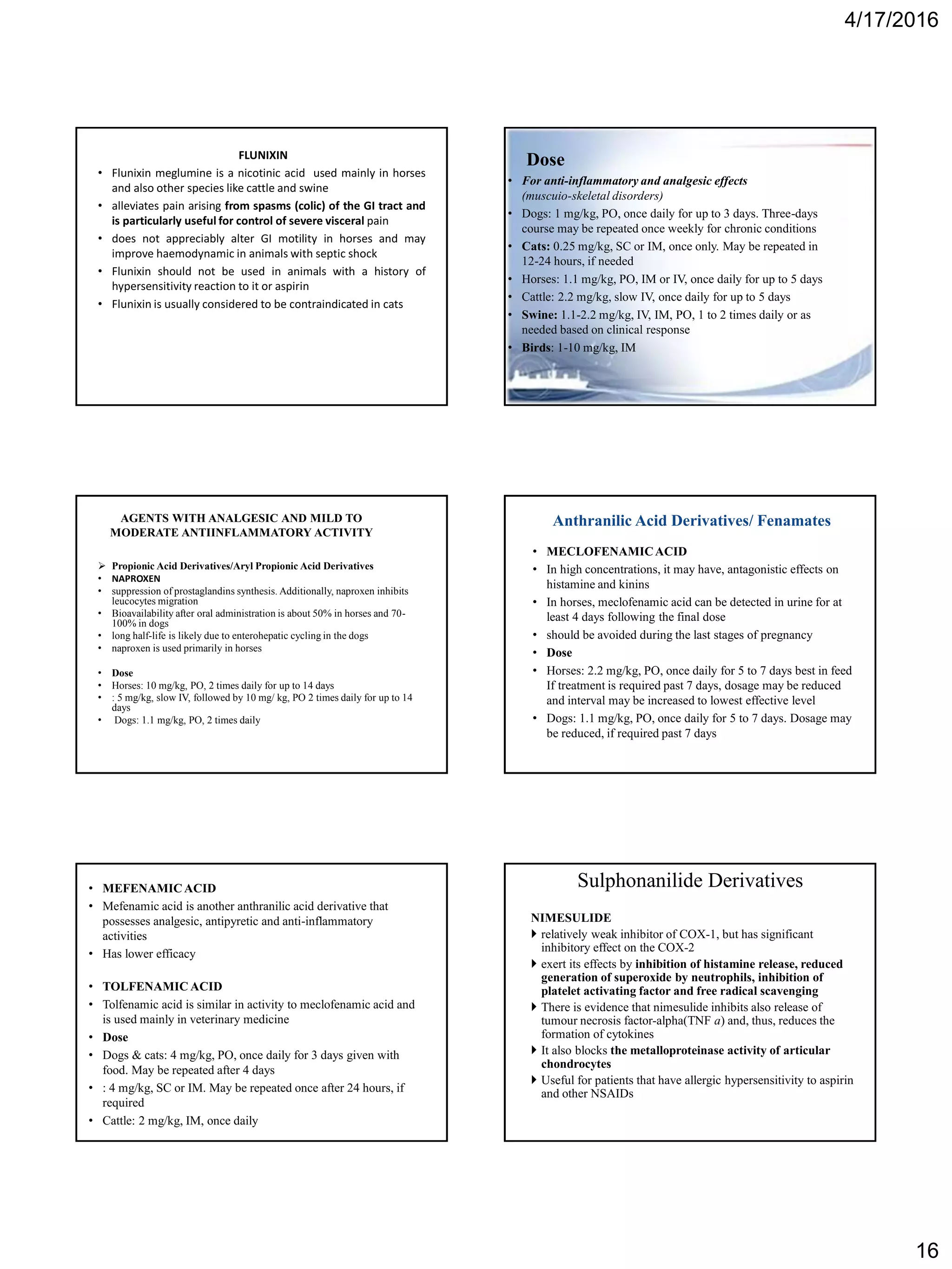 Nsaids veterinary pharmacology | PDF